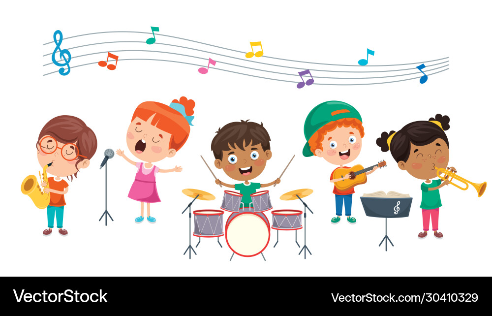 Kids performing music Royalty Free Vector Image