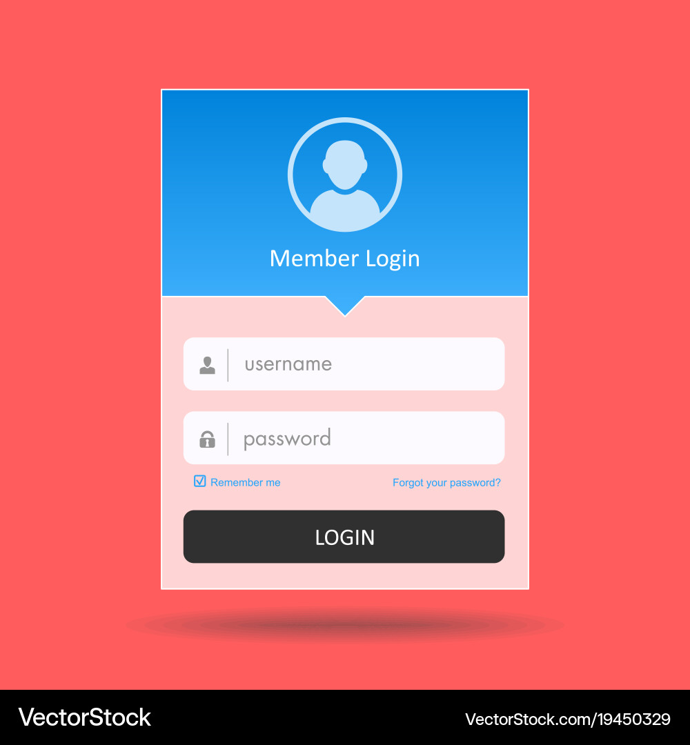 Login form design Royalty Free Vector Image - VectorStock