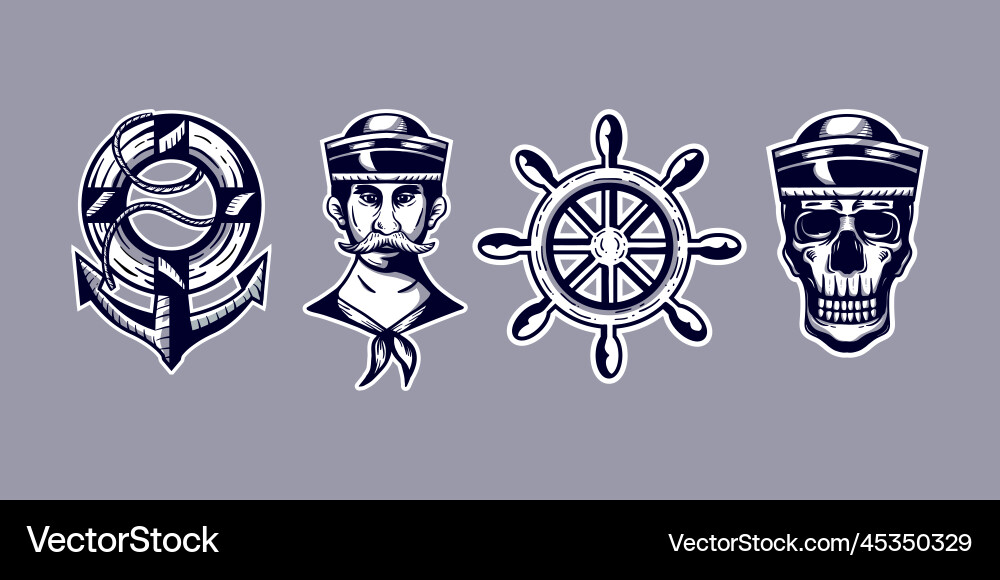 Sailor set Royalty Free Vector Image - VectorStock
