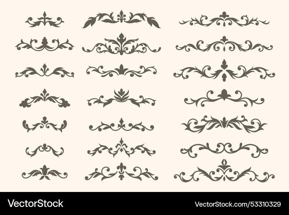 Set of elegant horizontal borders Royalty Free Vector Image
