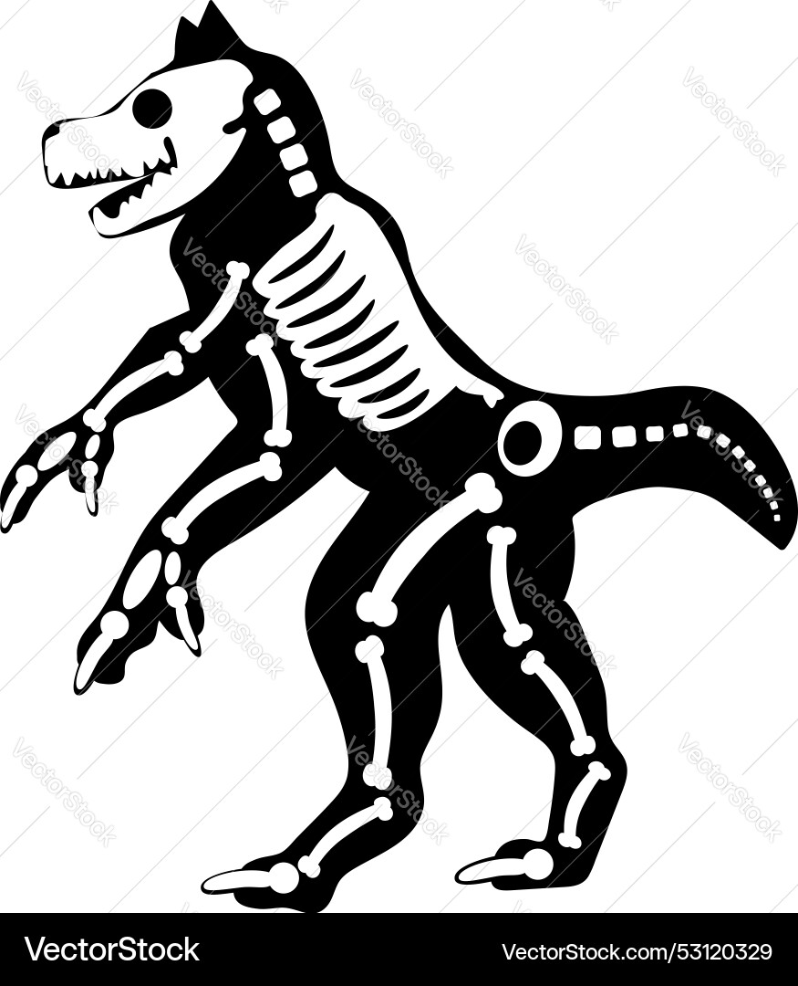 Silhouette cruel werewolf roentgen skeleton bones Vector Image