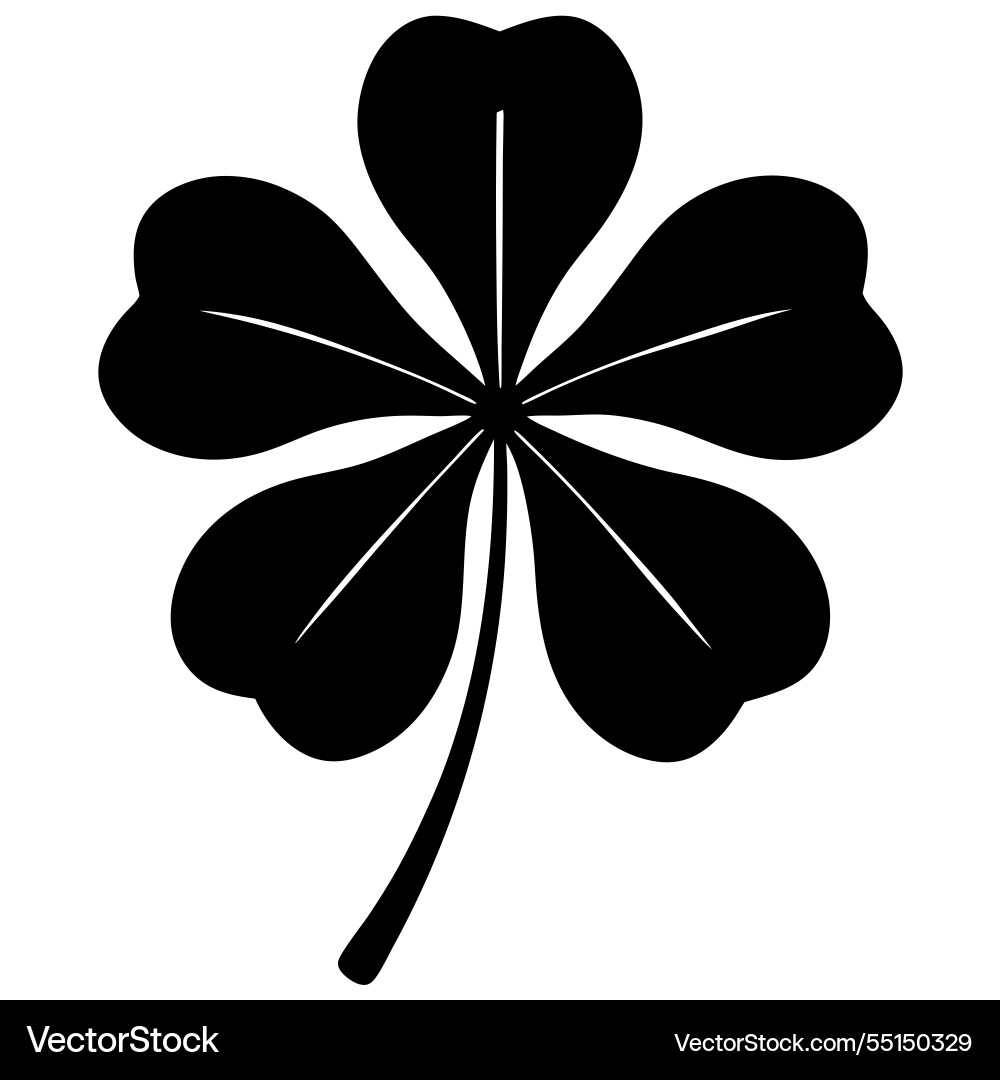 Simple clover leaf outline shamrock design for st Vector Image