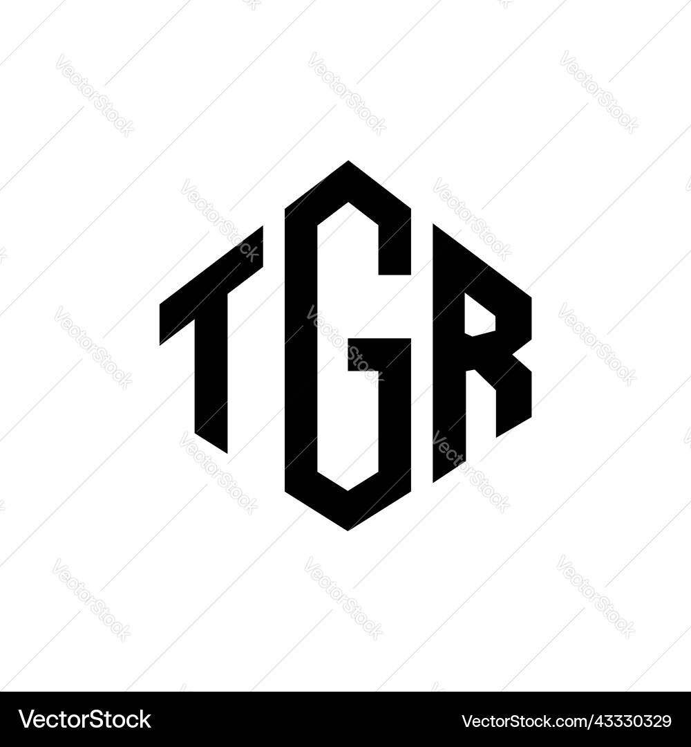 Tgr letter logo design with polygon shape Vector Image