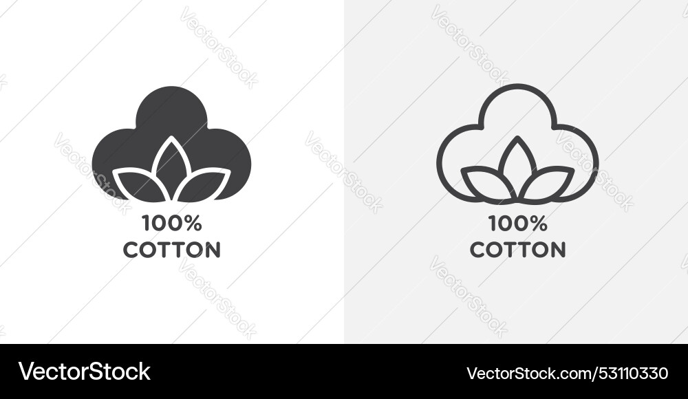 100 cotton thin line icon set Royalty Free Vector Image