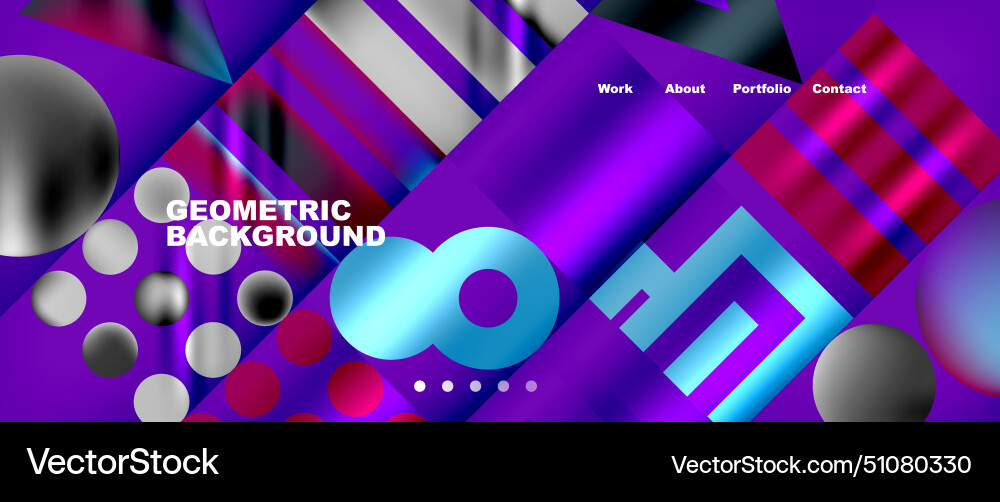 A purple background with geometric shapes Vector Image