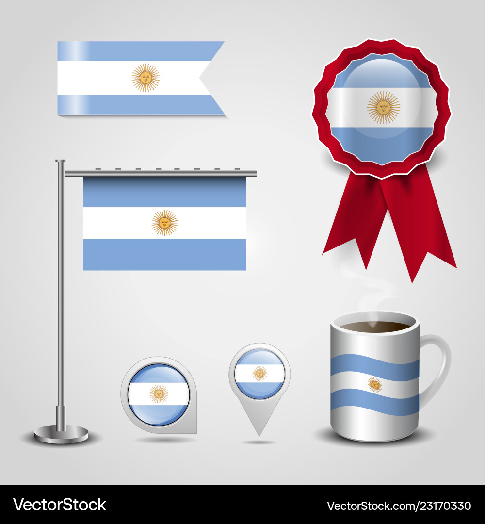 Argentina flag design Royalty Free Vector Image