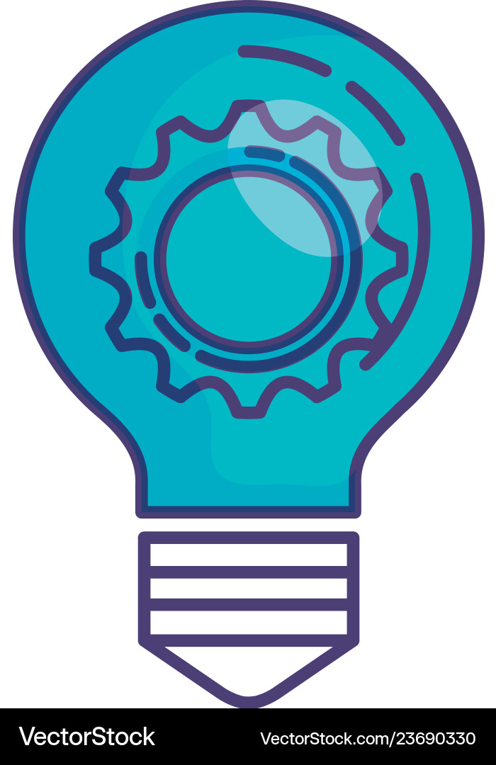 Bulb with gear machinery Royalty Free Vector Image