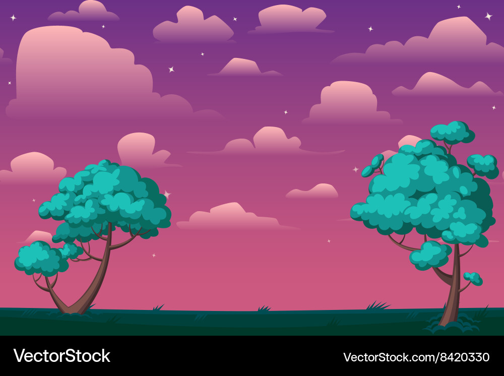 Cartoon nature seamless horizontal landscape Vector Image