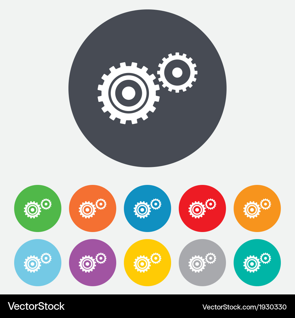 Cog settings sign icon cogwheel gear symbol Vector Image