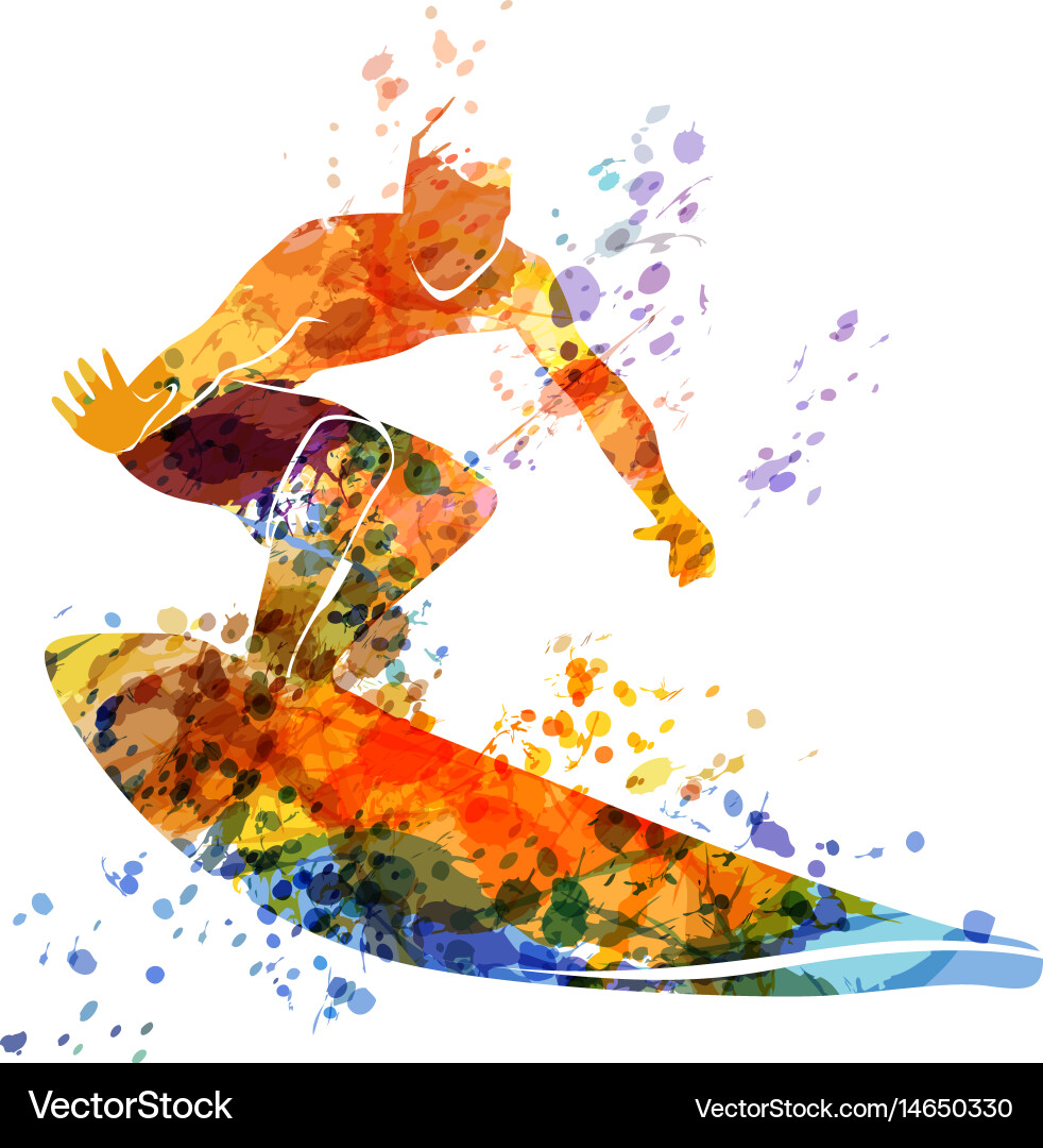 Color surfer Royalty Free Vector Image - VectorStock