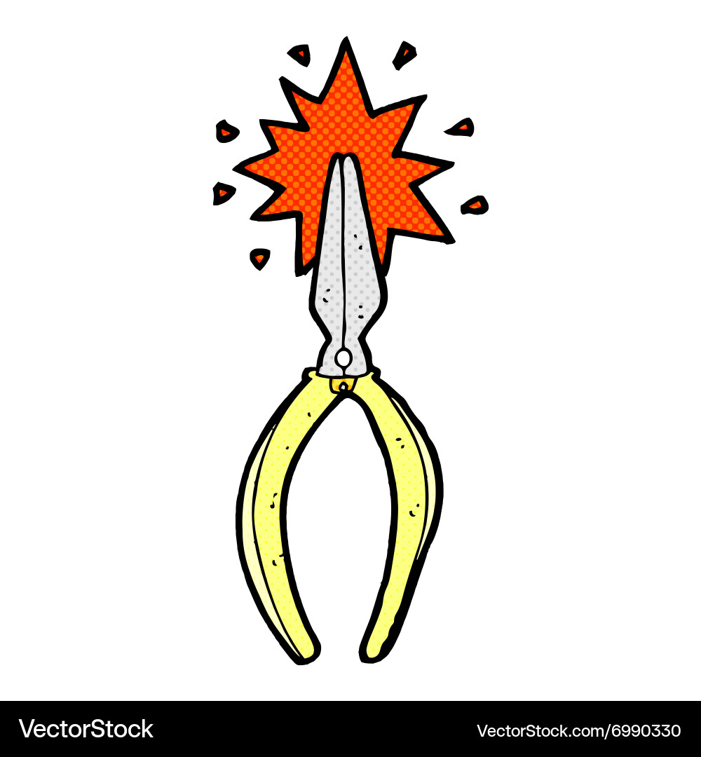 Comic cartoon pliers Royalty Free Vector Image