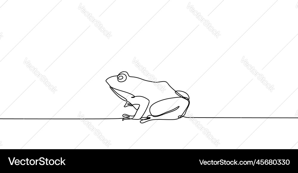 Continuous line drawing of frog future minimalism Vector Image