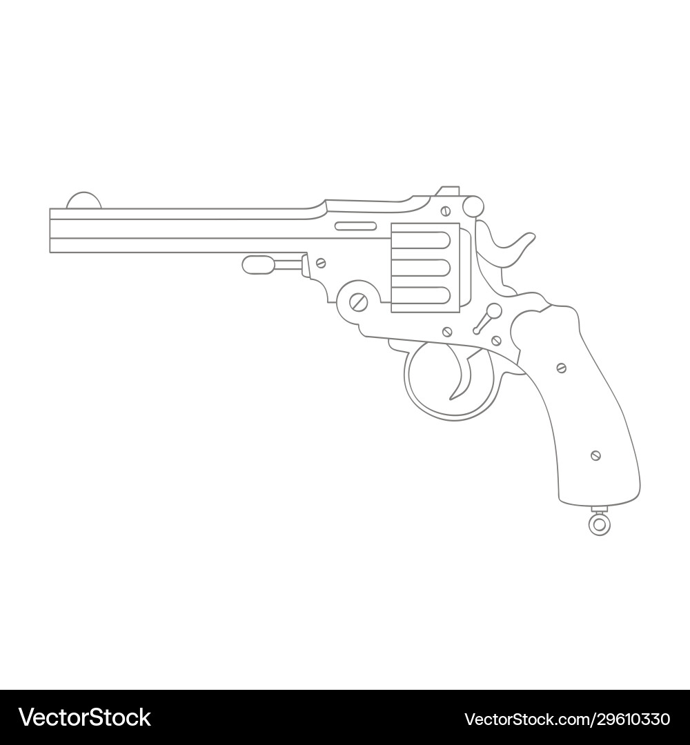 Monochrome icon with revolver Royalty Free Vector Image