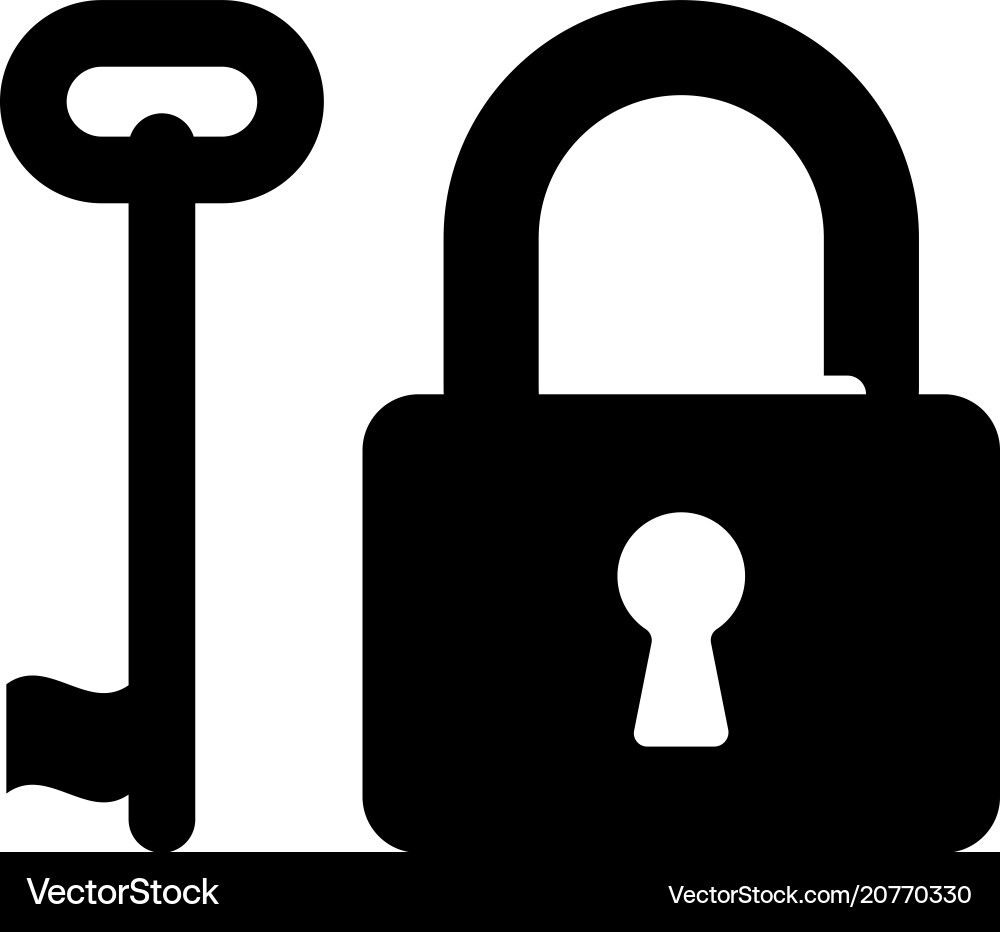 Padlock with key Royalty Free Vector Image - VectorStock