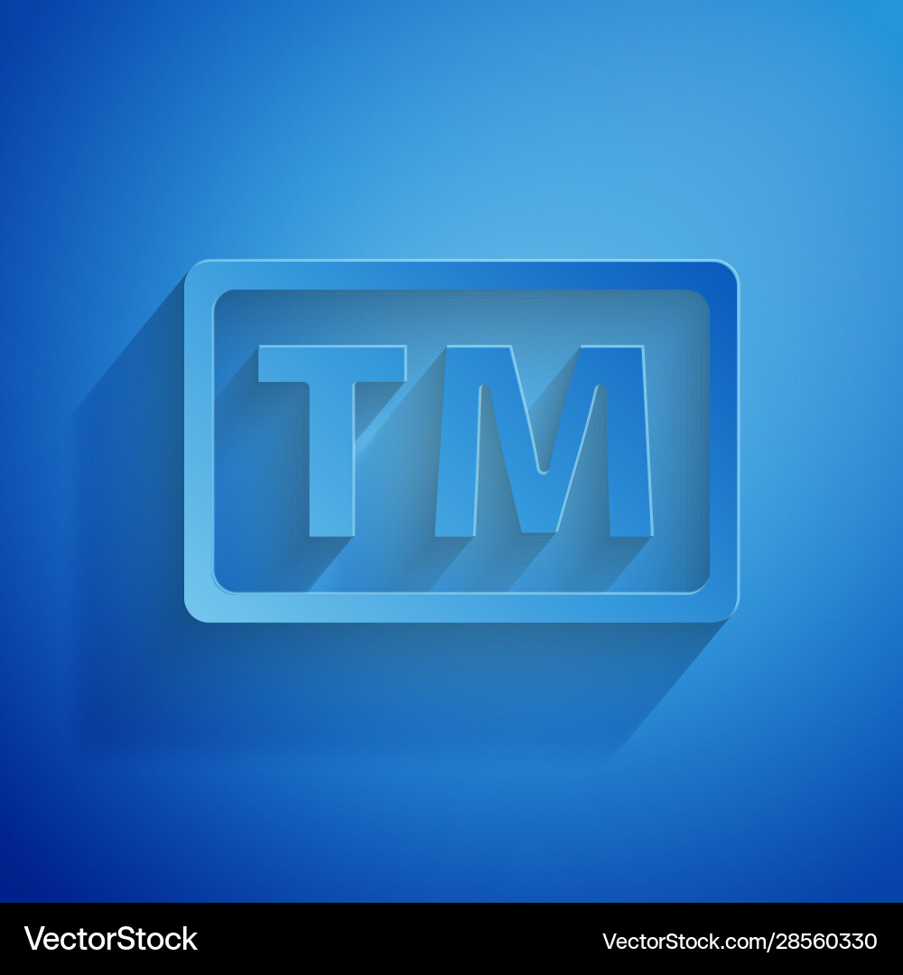 Paper Cut Trademark Symbol Royalty Free Vector Image