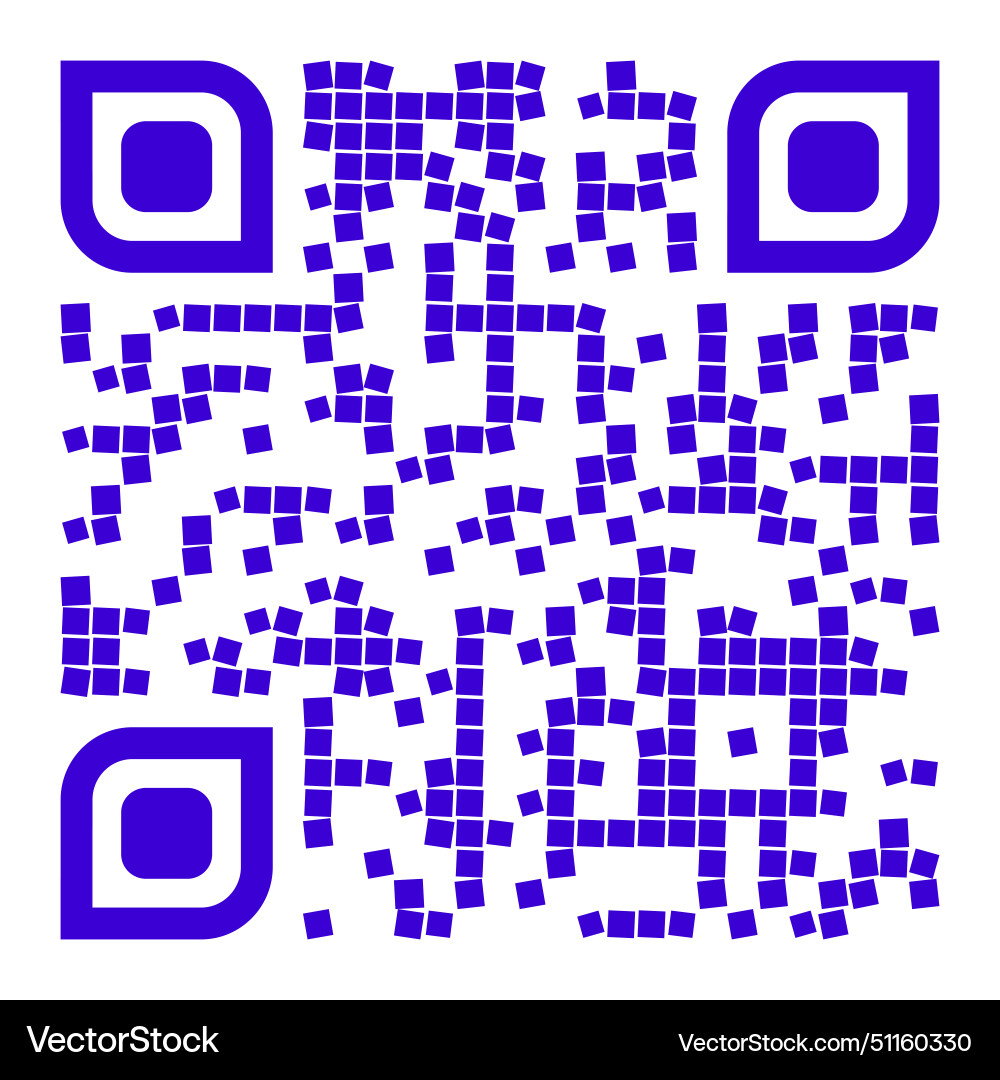 Qr code icon blue color Royalty Free Vector Image