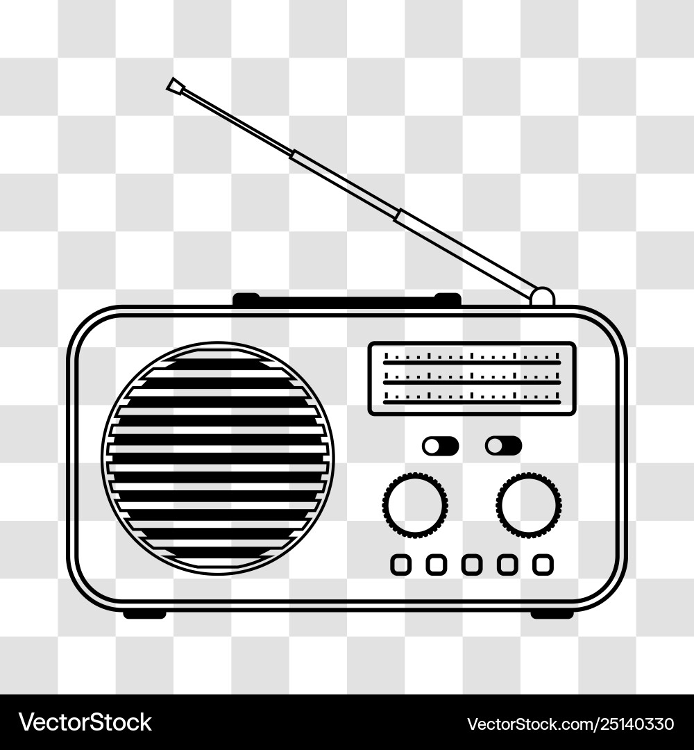 Radio receiver on transparent background Vector Image