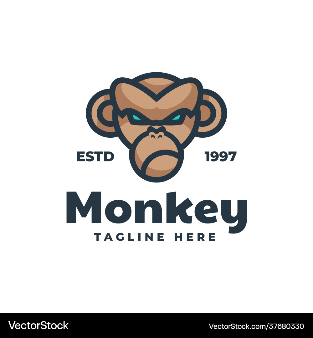 Simple Monkey Mascot Logo Royalty Free Vector Image