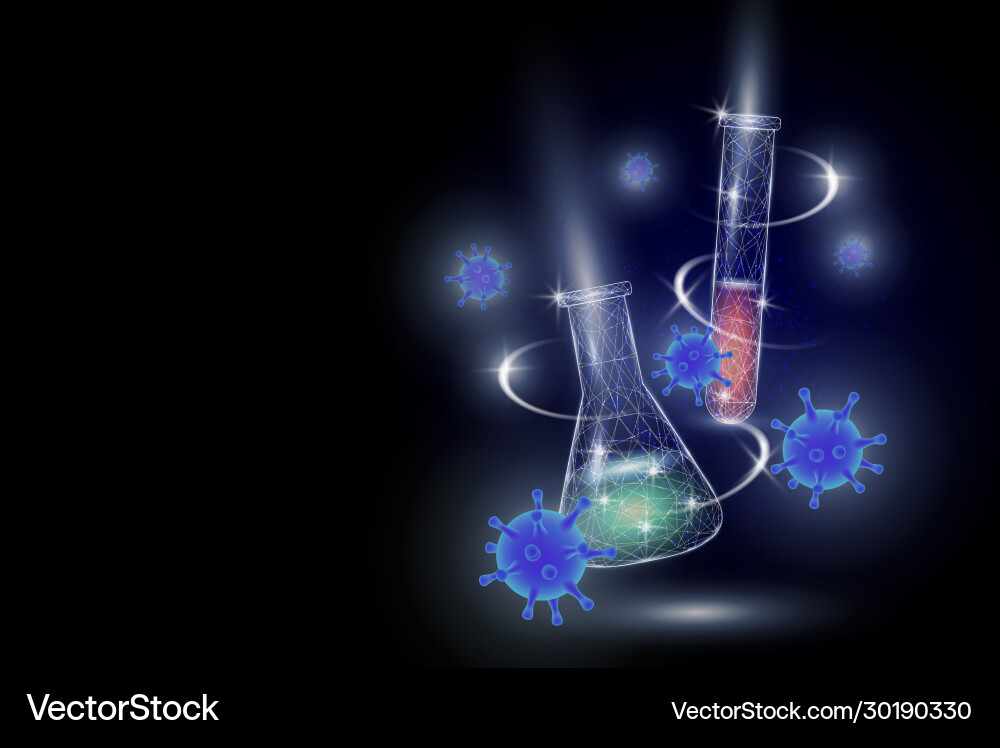 Virology research lab poster virus Royalty Free Vector Image