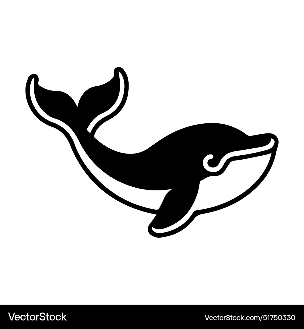 Whale icon or modern line symbol art Royalty Free Vector