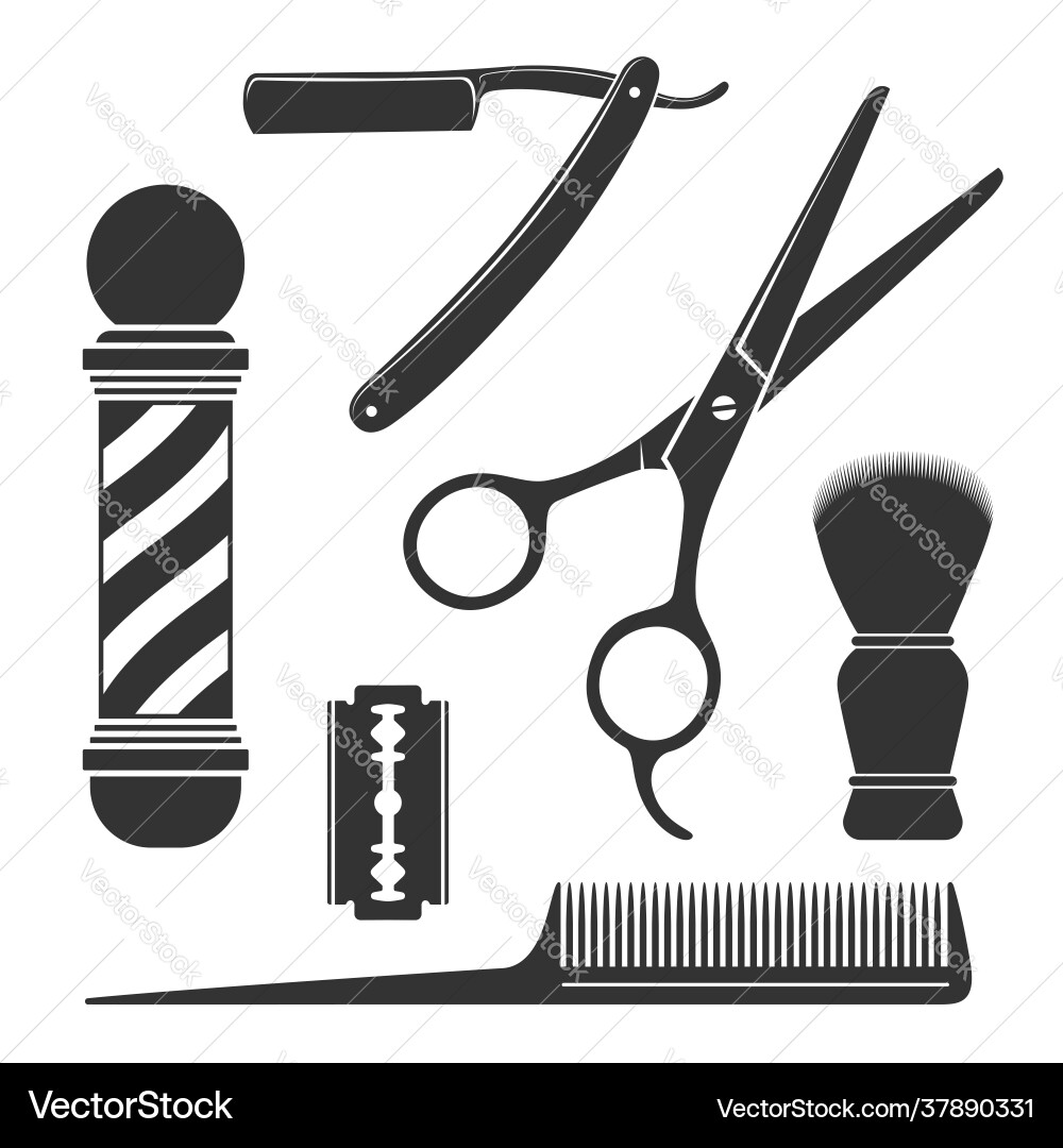 Barbershop set Royalty Free Vector Image - VectorStock