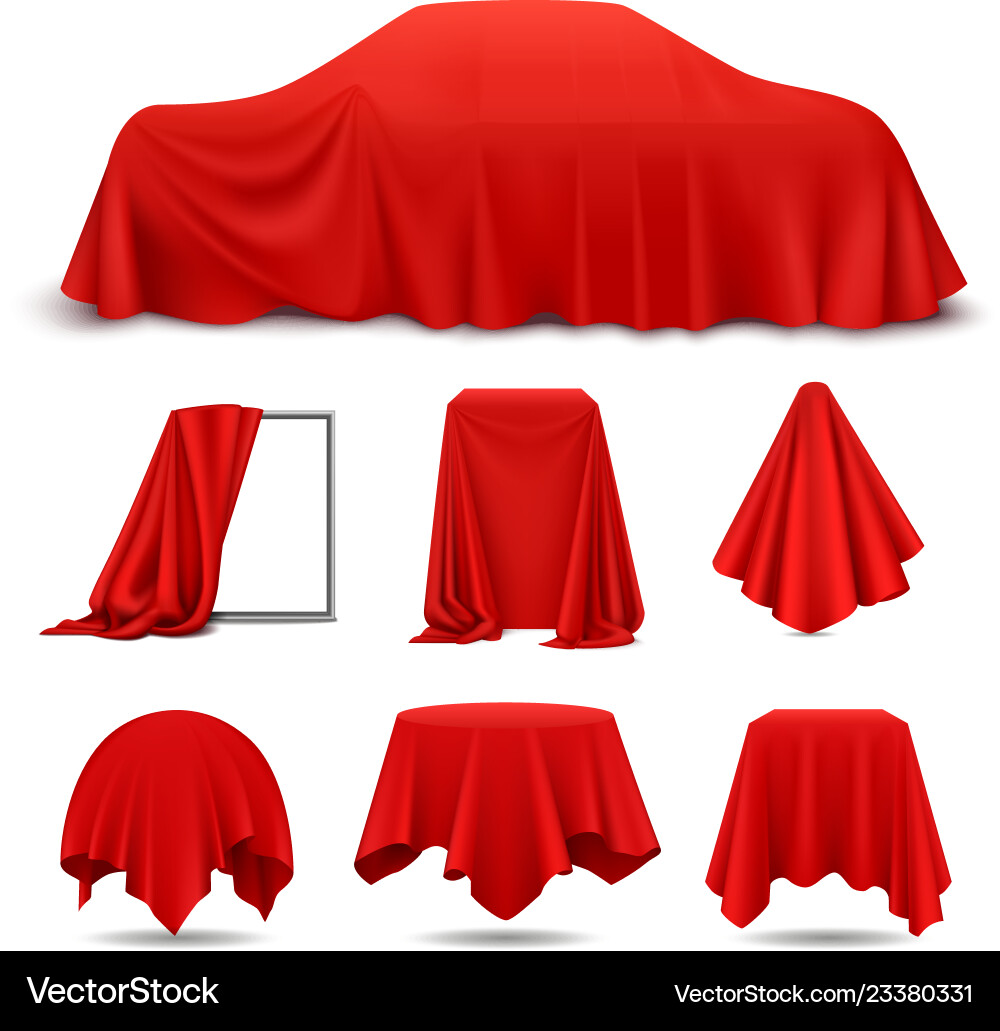 Cloth covered objects realistic set Royalty Free Vector