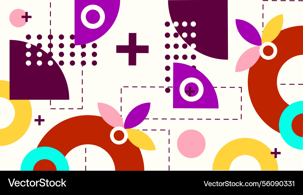 Colorful abstract shapes background with Vector Image
