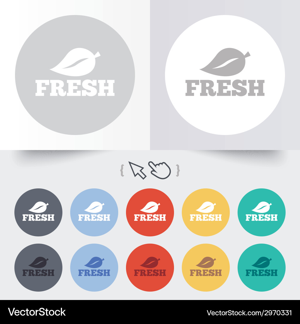 Fresh product sign icon leaf symbol – Royalty-Free Vector | VectorStock