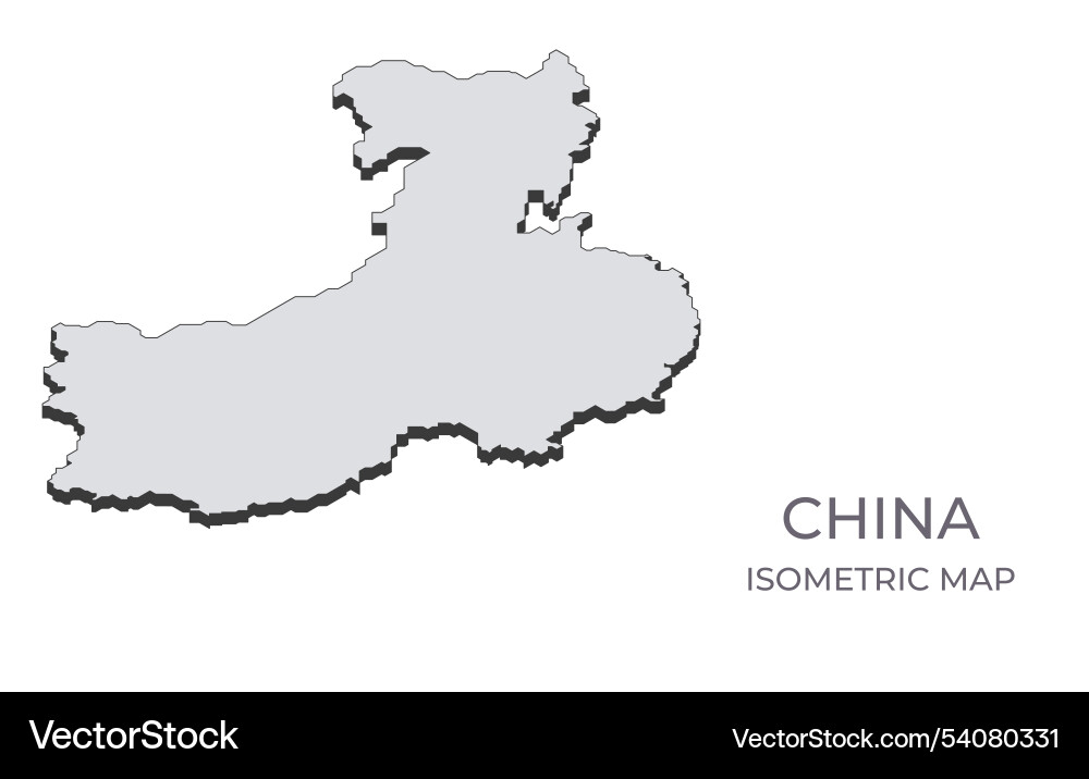 Map of the china in simple isometric form Vector Image