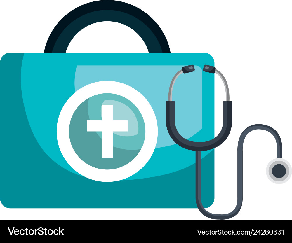 Medical kit with stethoscope Royalty Free Vector Image