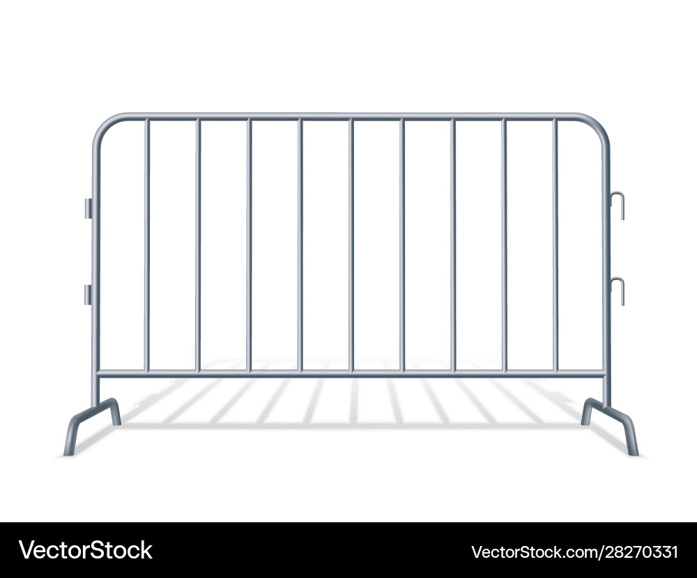 Portable steel fence construction element Vector Image