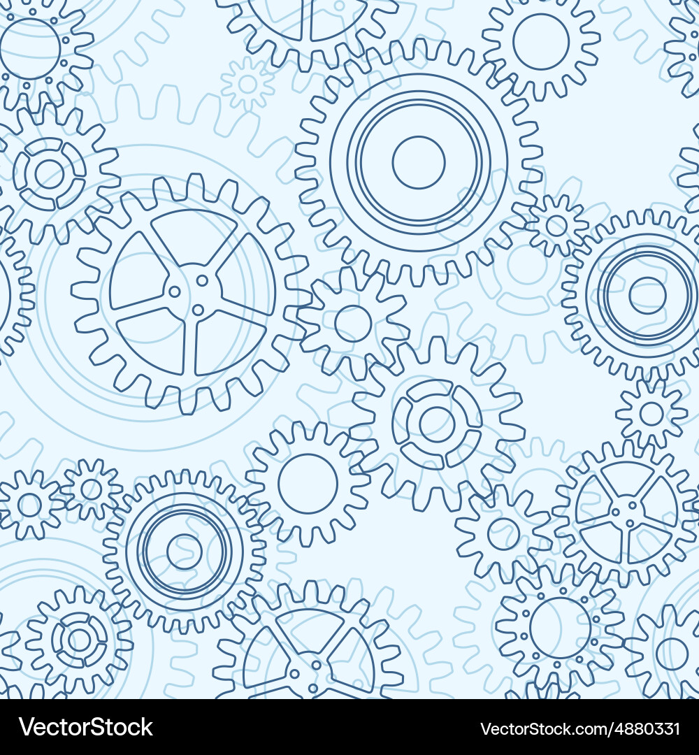 Seamless pattern of gear wheels Royalty Free Vector Image