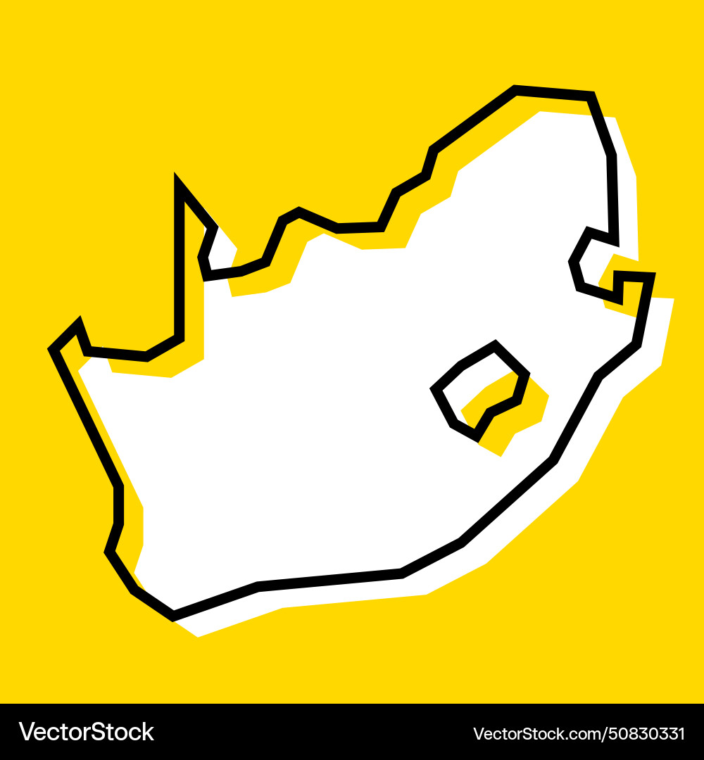 South africa simplified map Royalty Free Vector Image