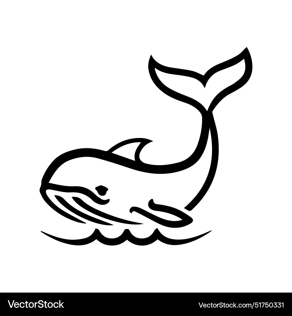 Whale icon or modern line symbol art Royalty Free Vector