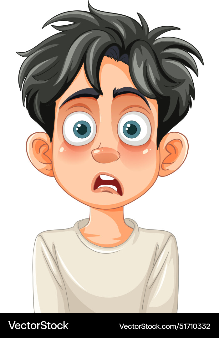 A boy with a shocked facial expression Royalty Free Vector