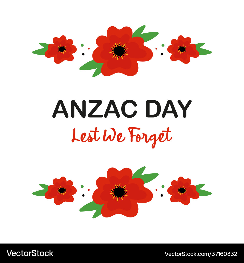 Anzac day greeting card Royalty Free Vector Image