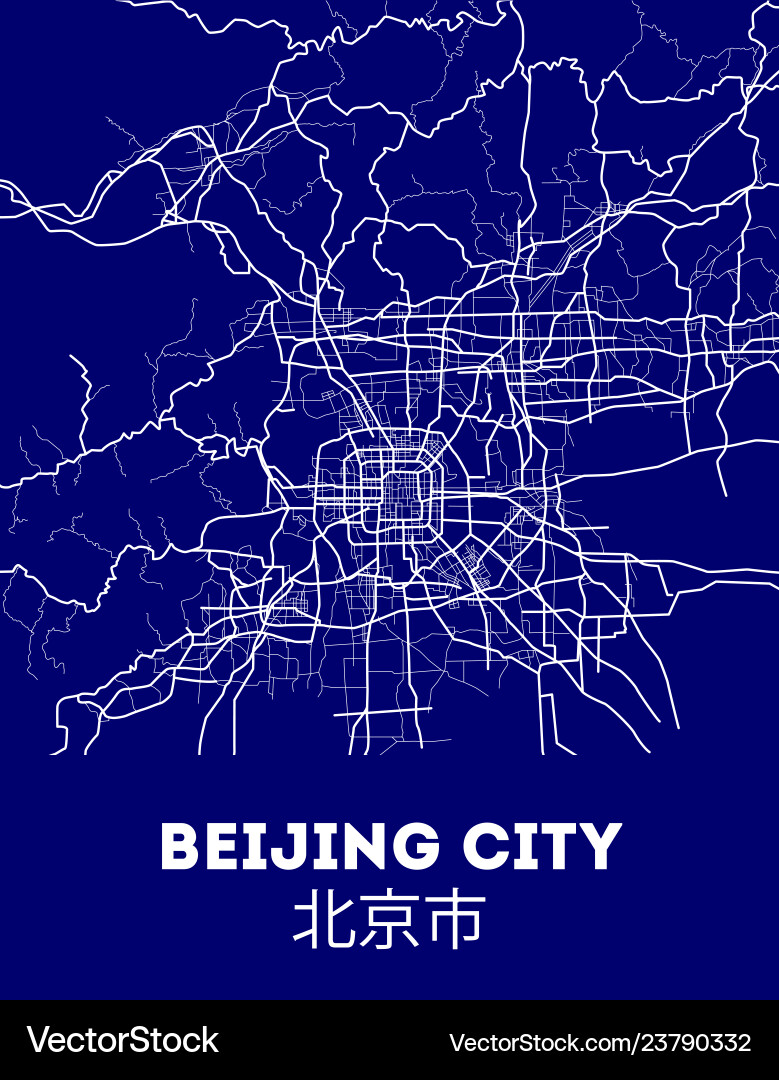 Beijing city street map Royalty Free Vector Image