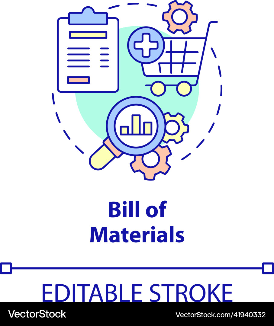 Bill of materials concept icon Royalty Free Vector Image