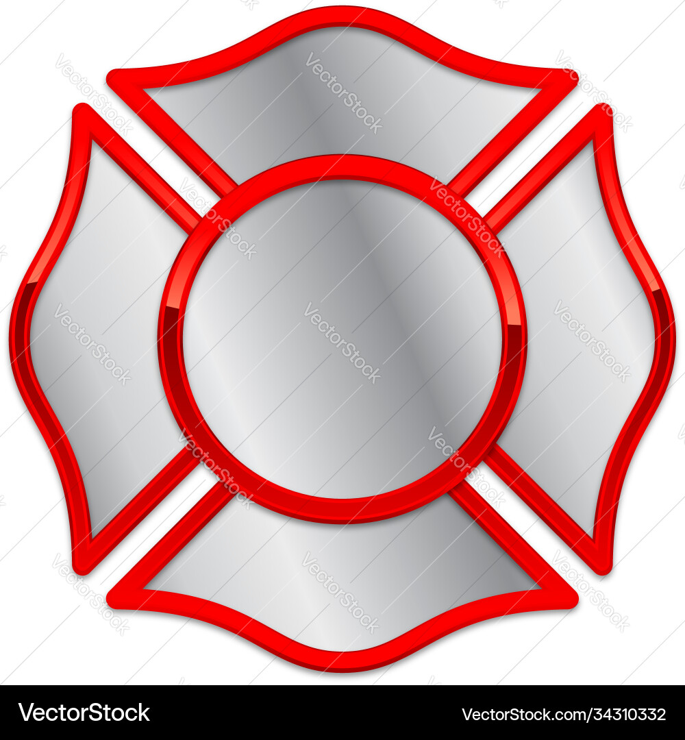 Blank fire department logo base silver and red Vector Image