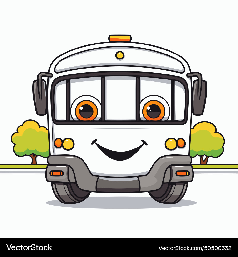 Bus character design background Royalty Free Vector Image