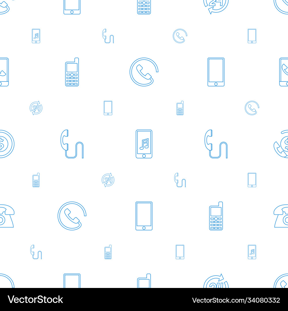 Ruf Icons Muster nahtlos weiß Hintergrund Vektorbild