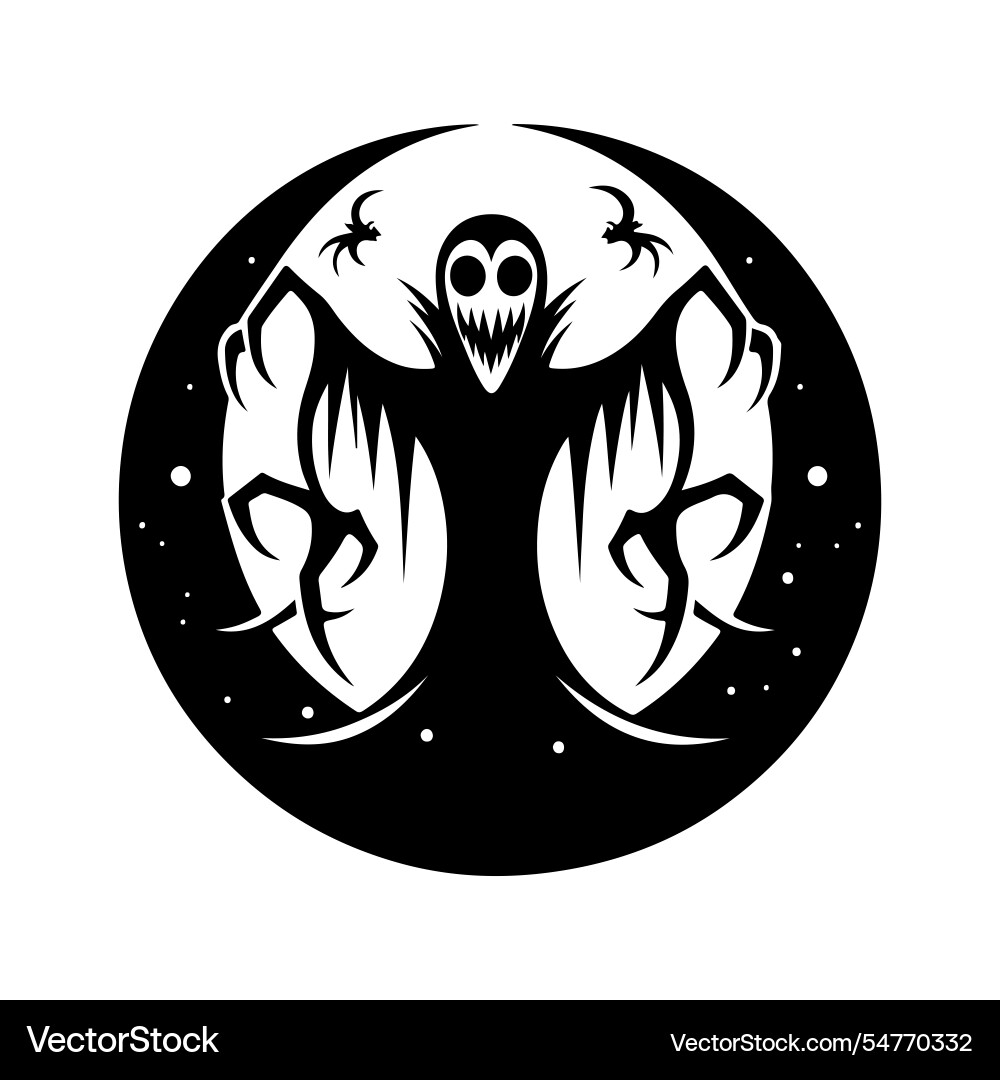 Creepy halloween nightmare silhouette Royalty Free Vector