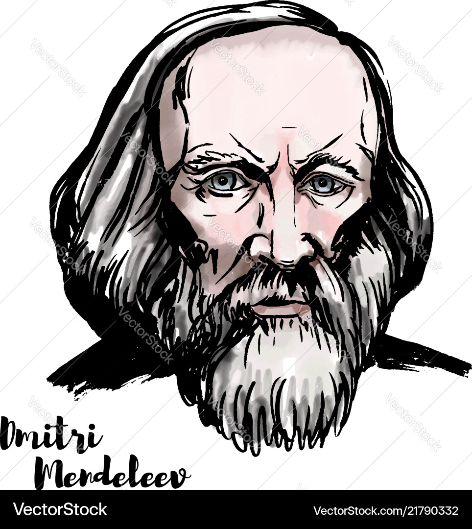 Dmitri Mendeleev Portrait Royalty Free Vector Image