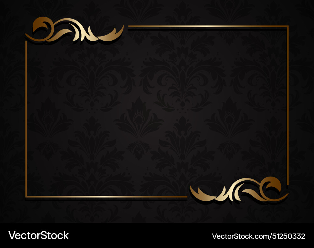 Elegant background with damask pattern and gold Vector Image