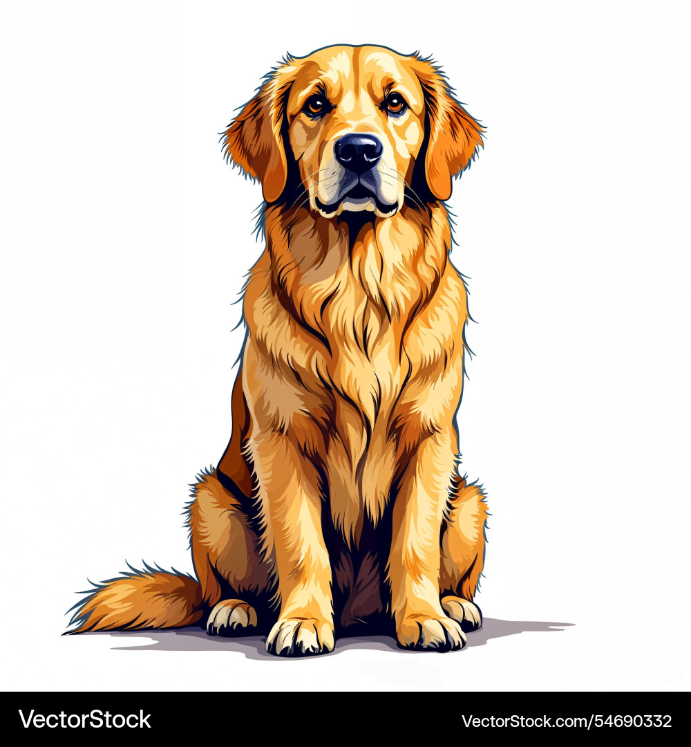 Golden retriever dog cartoon Royalty Free Vector Image