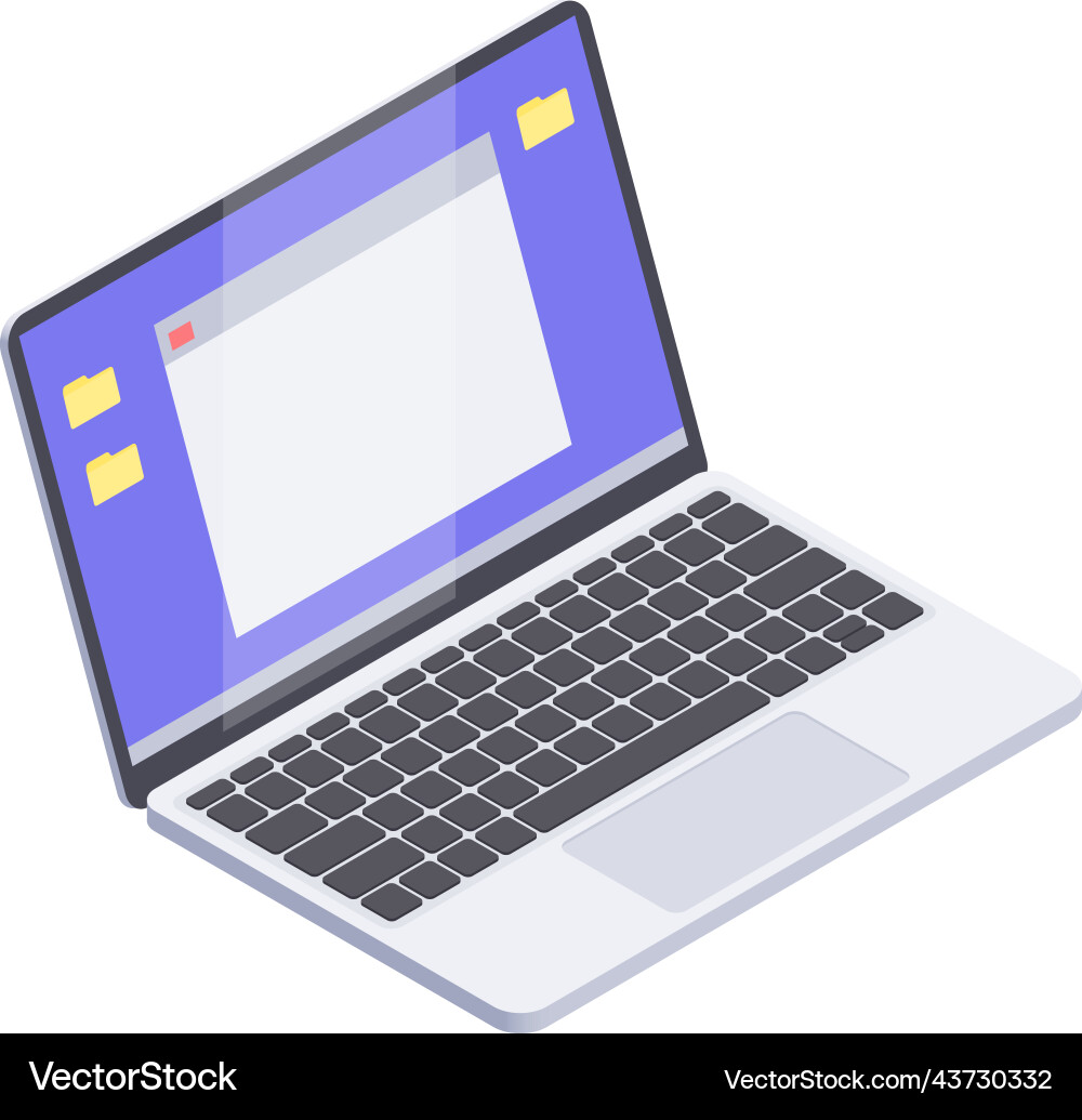 Isometric laptop Royalty Free Vector Image - VectorStock Isometric laptop Royalty Free Vector Image - VectorStock