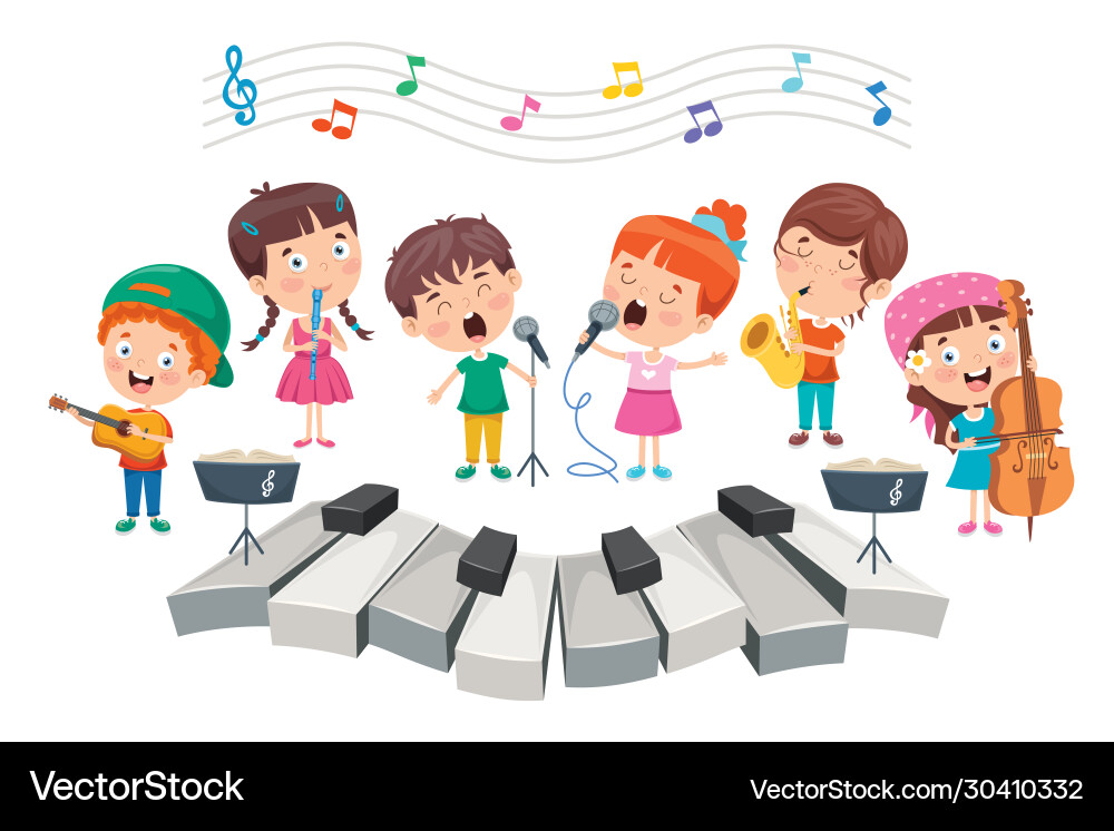 Kids performing music Royalty Free Vector Image