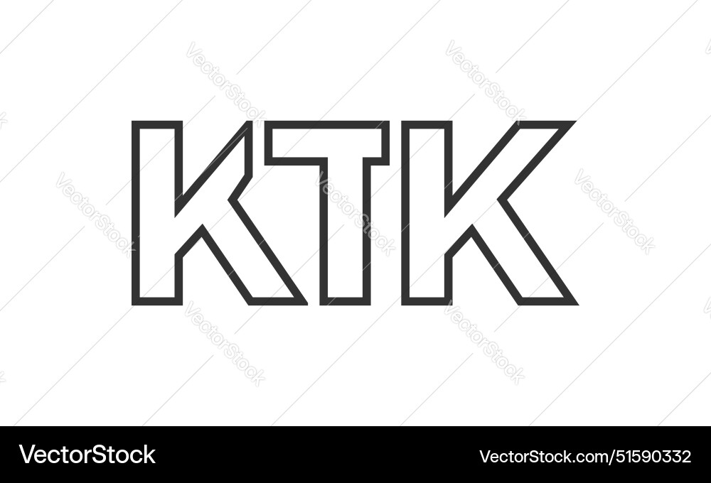 Ktk logo design template with strong and modern Vector Image