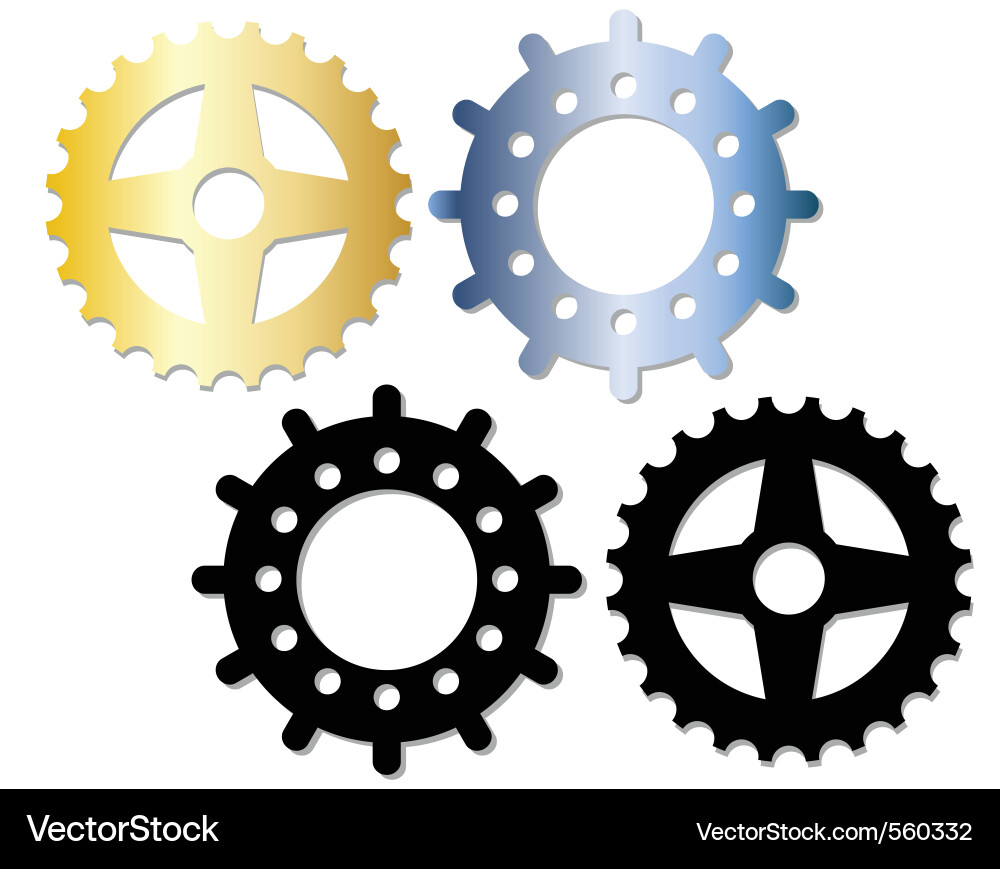Metallic gears Royalty Free Vector Image - VectorStock