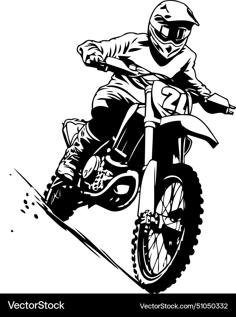 Motocross rider in action Royalty Free Vector Image